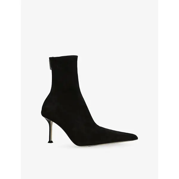 CHRISTEN Helix Suede Heeled Ankle Boots