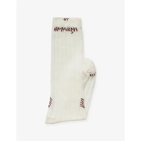 Marni Mending-embroidered Cotton-blend Mid-calf Socks