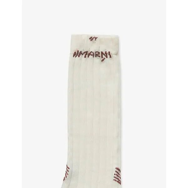 Marni Mending-embroidered Cotton-blend Mid-calf Socks