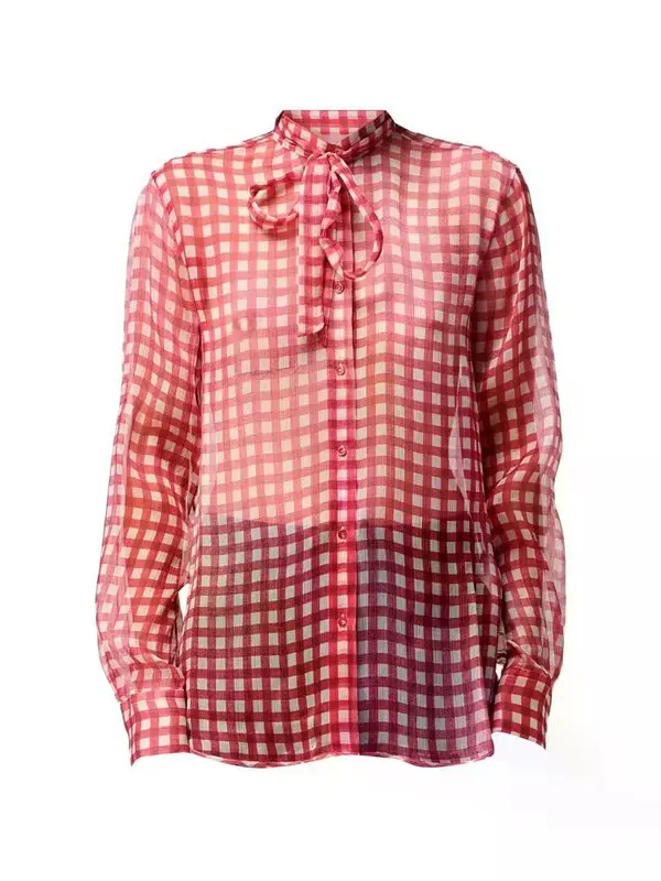 Ermanno Scervino Gingham-check Pussy-bow Shirt - Red