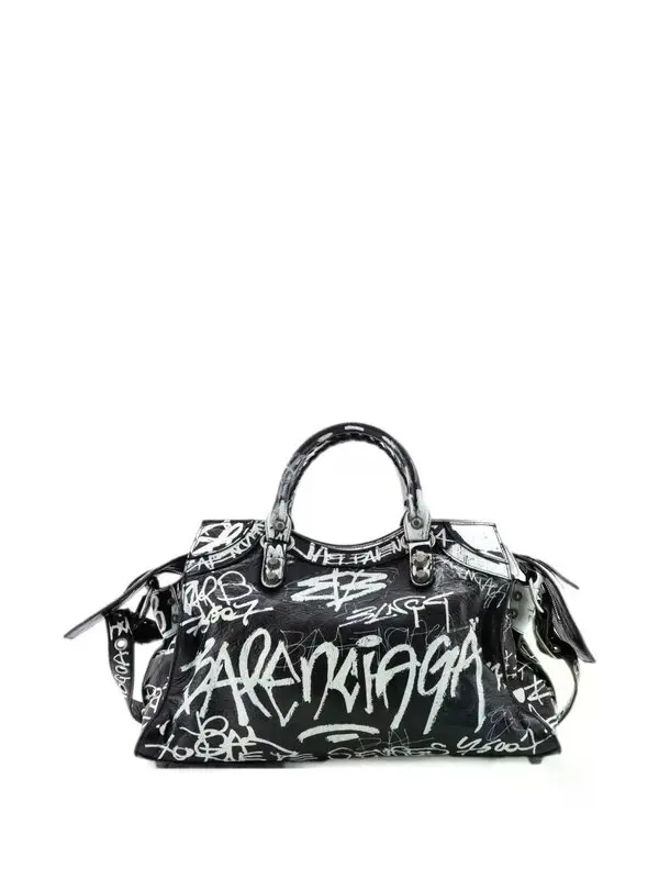 Balenciaga Neo Cagole Graffiti City Leather Medium Tote Bag