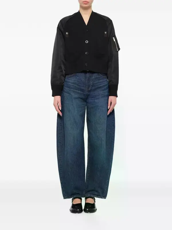 Sacai Hybrid Panelled Cardigan - Black