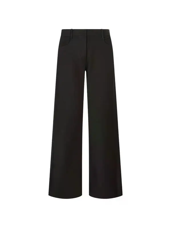 Max Mara Wide-leg Twill-weave Trousers - Black