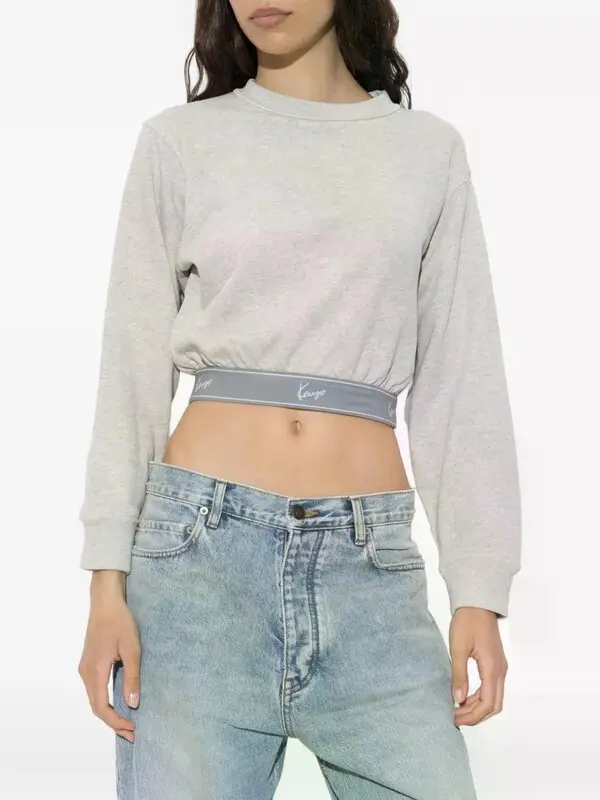 Kenzo Cropped Logo-tape Hoodie