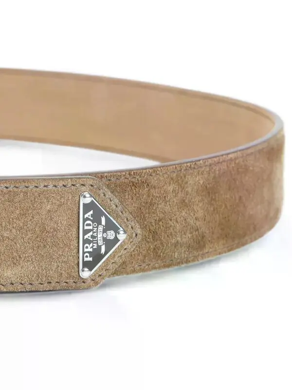 Prada Suede Logo-plaque Belt