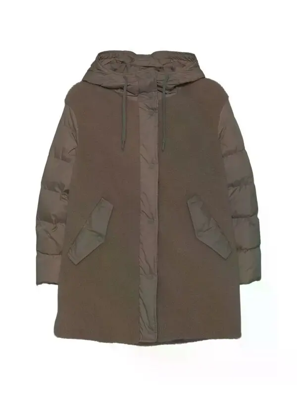Herno Hooded Panelled Coat - Neutrals