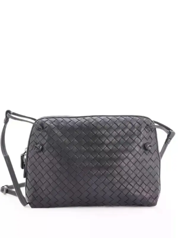 Bottega Veneta Nodini Intrecciato Nappa Small Crossbody Bag - Black