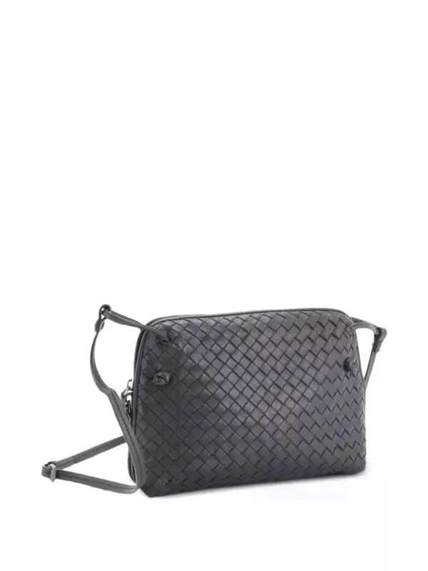 Bottega Veneta Nodini Intrecciato Nappa Small Crossbody Bag - Black