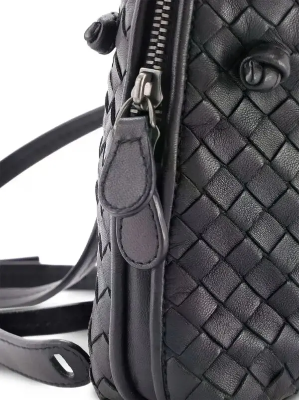 Bottega Veneta Nodini Intrecciato Nappa Small Crossbody Bag - Black