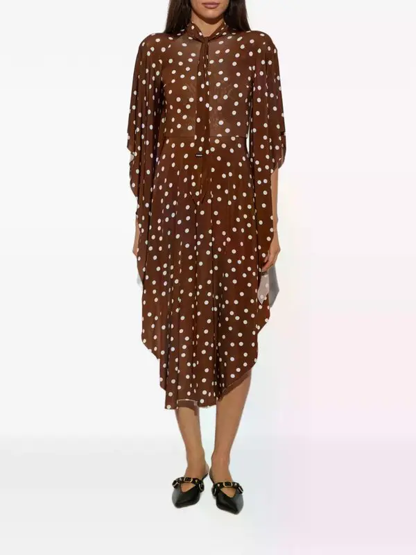 Vetements Polka-dot Pattern Asymmetric Dress
