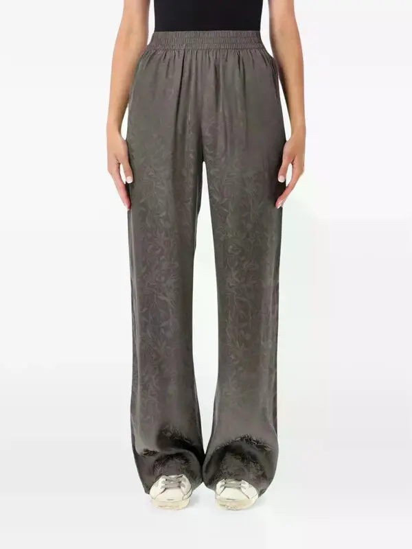 GOLDEN GOOSE Jacquard-floral Elasticated-waist Trousers - Grey