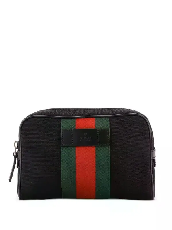 Gucci Slim Web Canvas Belt Bag - Black