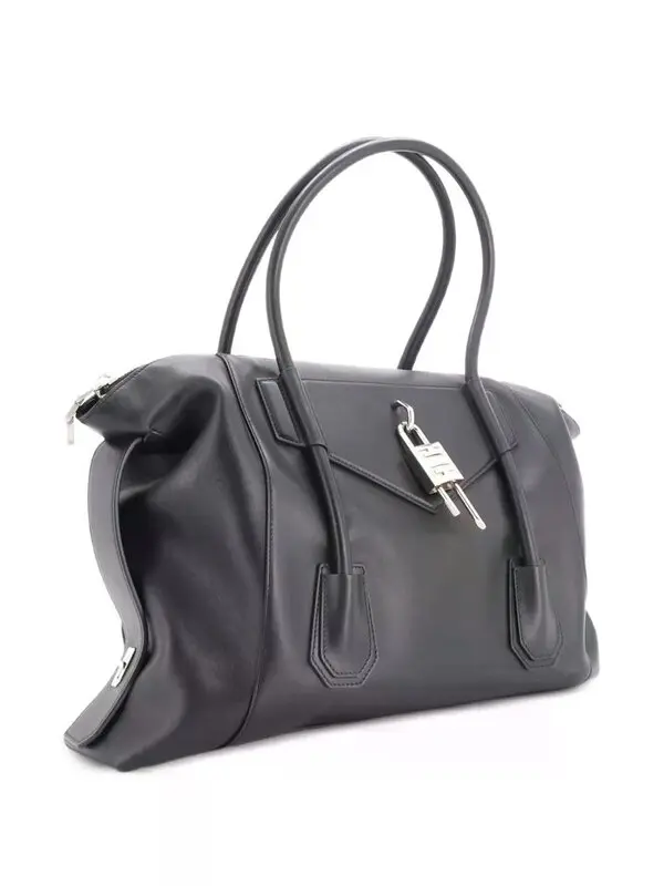 Givenchy Antigona Soft Lock Bag Leather Medium Satchel - Black