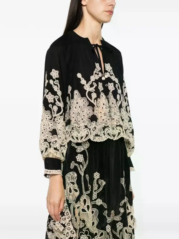 Sea Gracelyn Lace-trimmed Embroidered Blouse