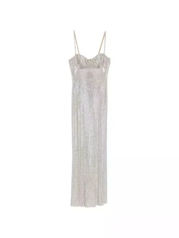Giuseppe Di Morabito Ruched Slip Dress - Silver