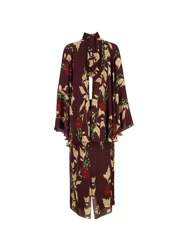Johanna Ortiz Floral Print Silk Midi Dress