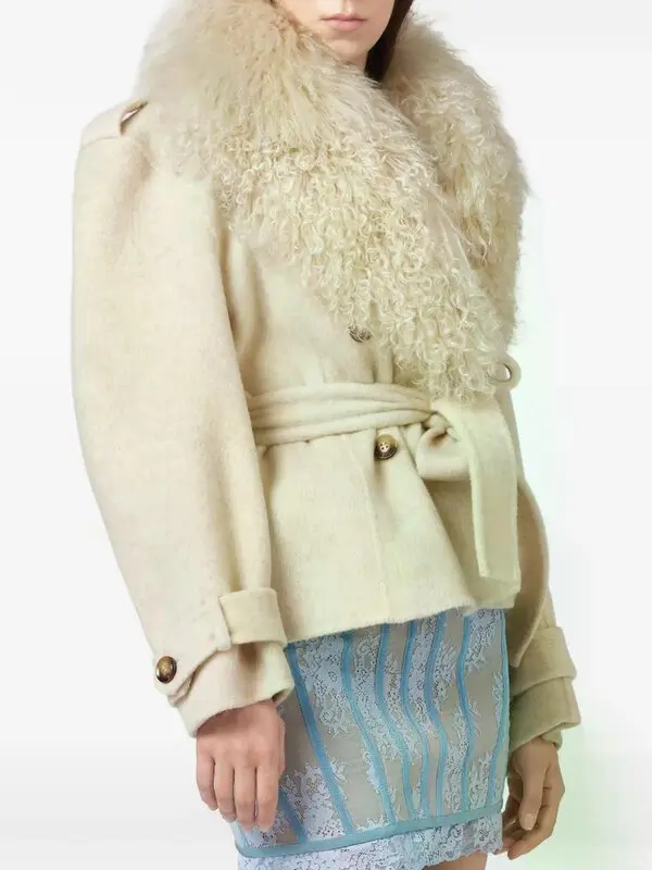Giuseppe Di Morabito Shearling-collar Belted Coat