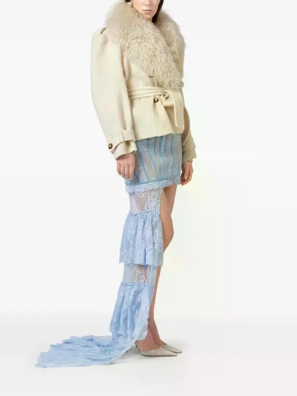 Giuseppe Di Morabito Shearling-collar Belted Coat