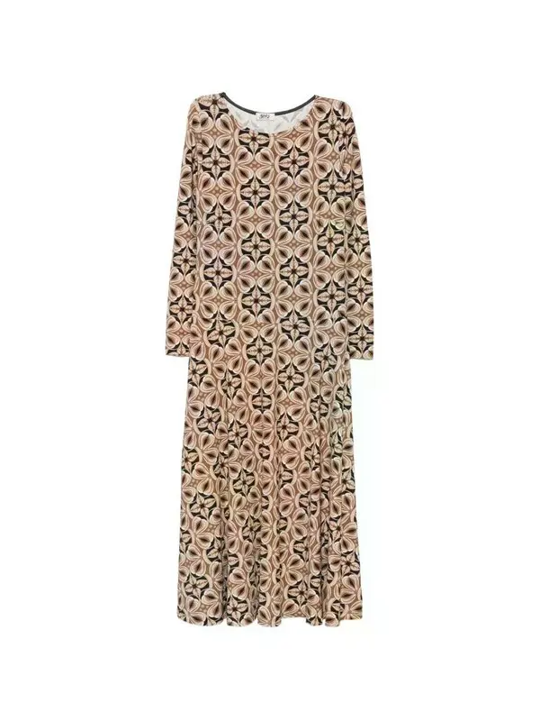 SIYU Geometric-print Midi Dress