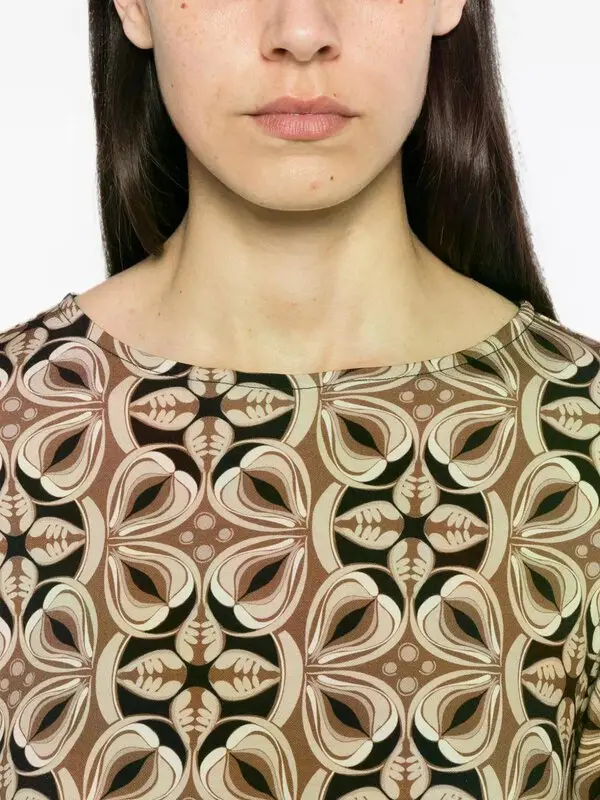SIYU Geometric-print Midi Dress
