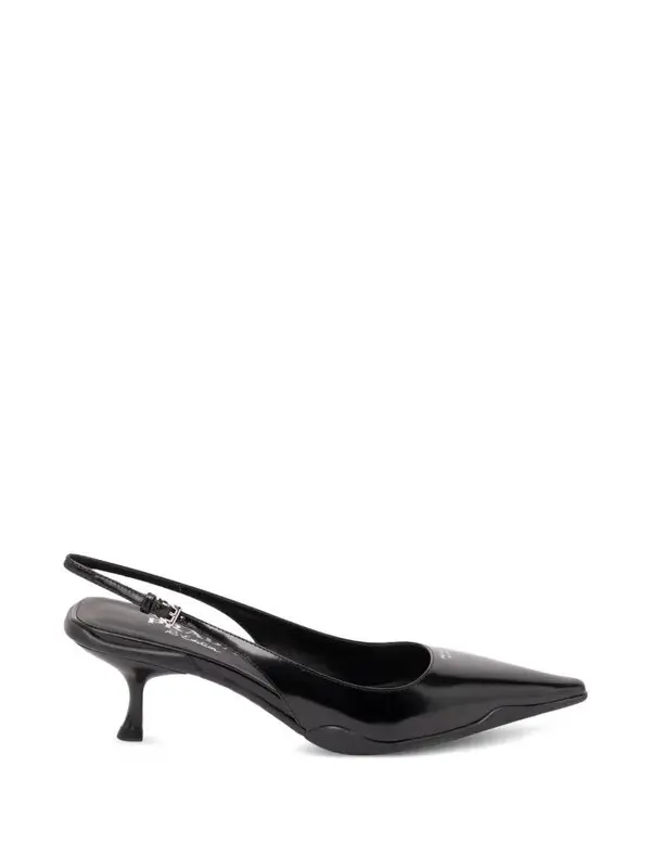 Prada Leather Slingback Pumps - Black