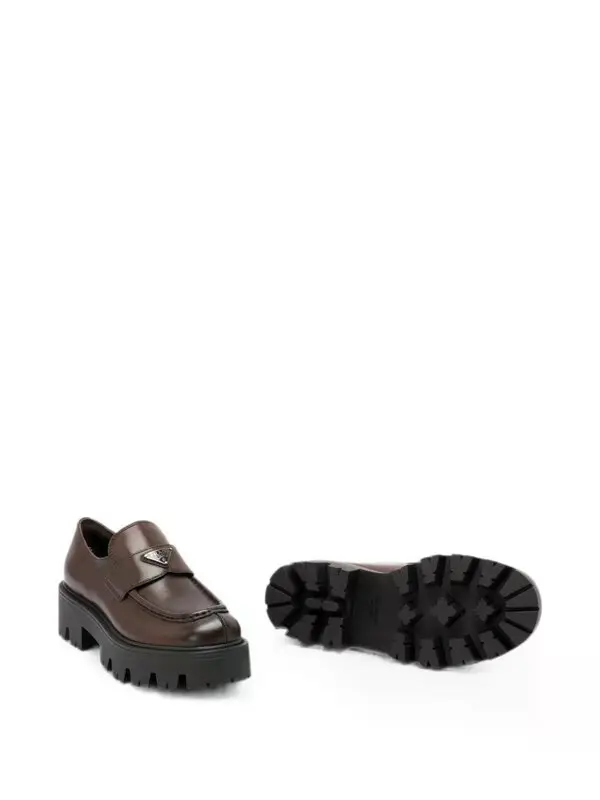 Prada Triangle Logo Lug-sole Loafers