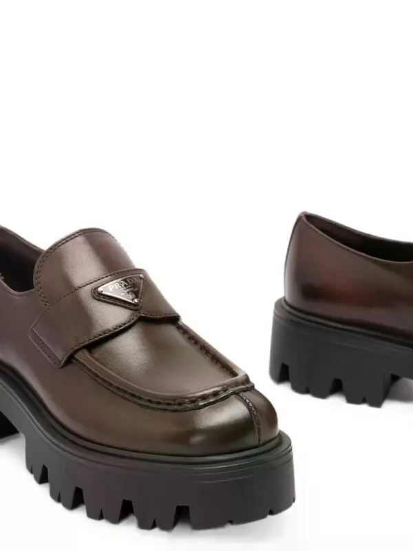 Prada Triangle Logo Lug-sole Loafers