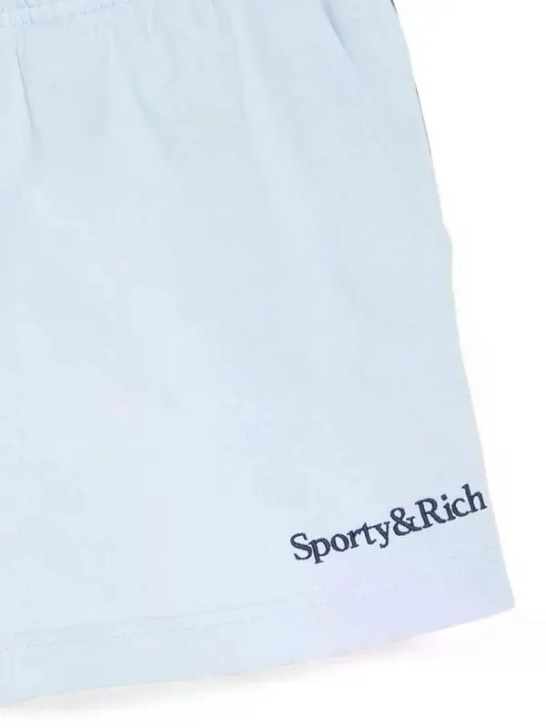 SPORTY & RICH Logo Embroidered Jersey Track Shorts