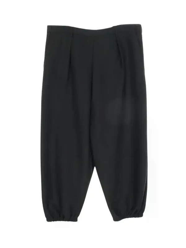 Saint Laurent 2020s Pleated Elasticated-cuff Trousers - Black