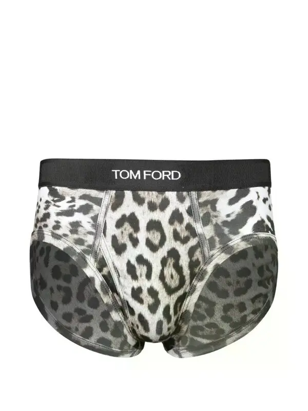 TOM FORD Leopard-print Slip Briefs - White