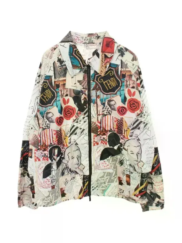 Fendi Patterned Zip-up Blouson Jacket