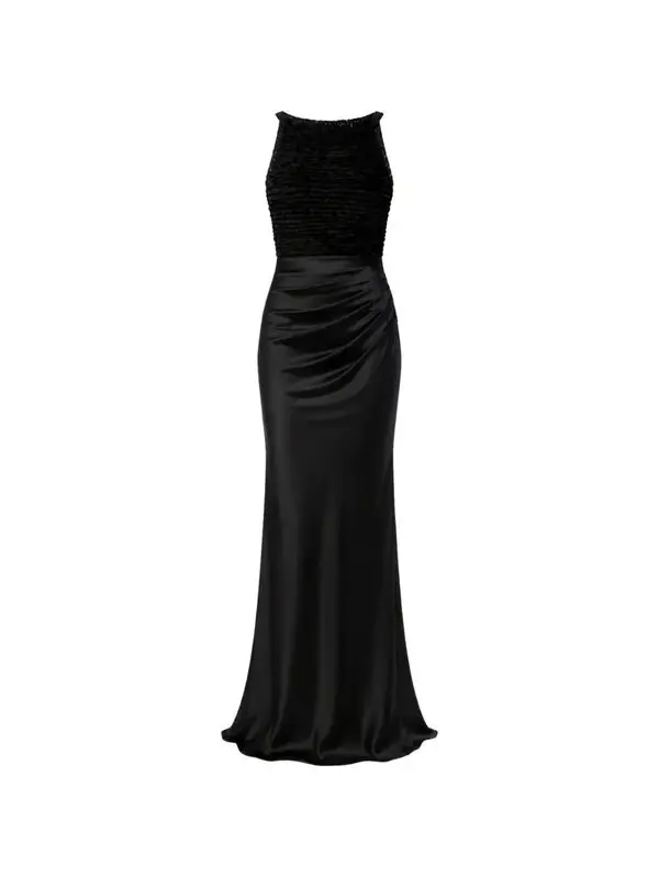 Elisabetta Franchi Red Carpet Ruffled Draped Dress - Black