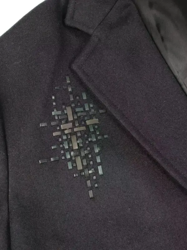 Hermès 2010s Leather-appliqué Single-breasted Blazer