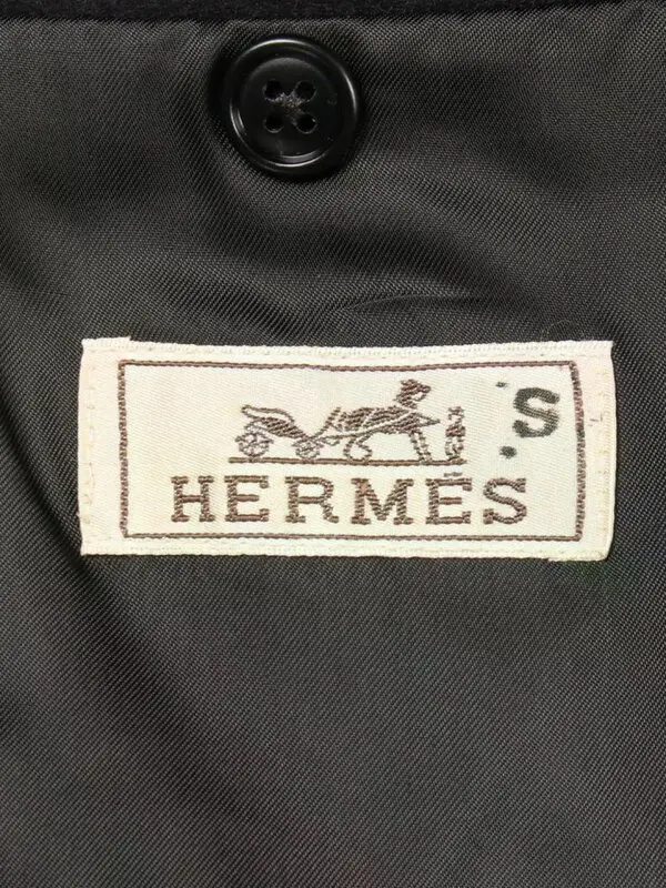 Hermès 2010s Leather-appliqué Single-breasted Blazer