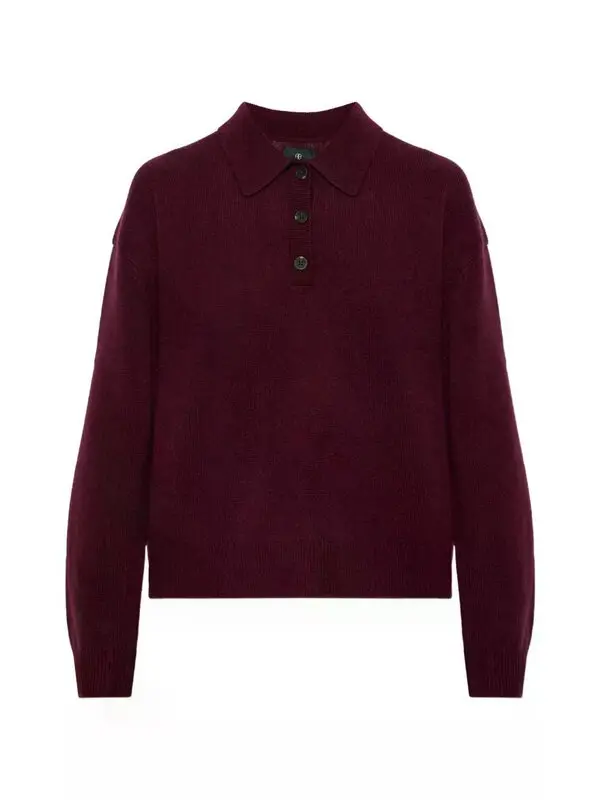 ANINE BING Lee Polo Sweater - Red