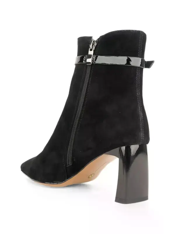 LINDA BAUMANN Buckle-strap Square-toe Ankle Boots