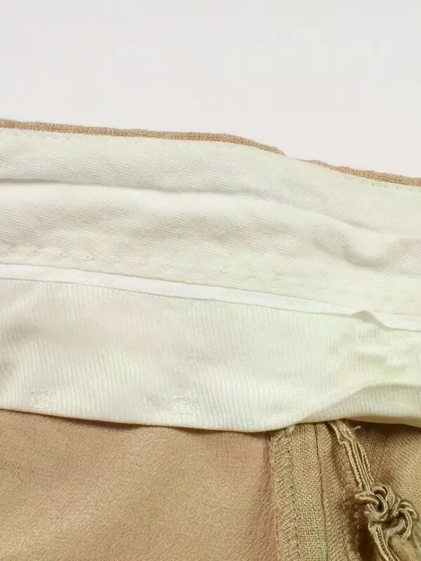Fendi 2000s Ff Logo Embroidery Linen Trousers