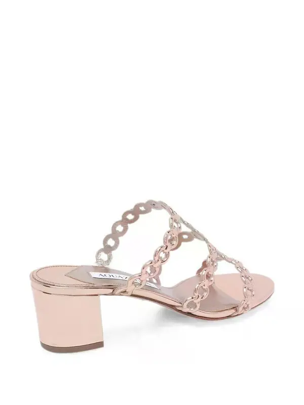 AQUAZZURA Intertwined-chain Block-heel Sandals