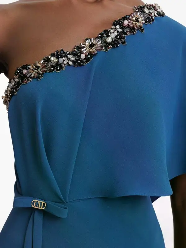 GEMY MAALOUF Embellished One Shoulder Maxi Dress