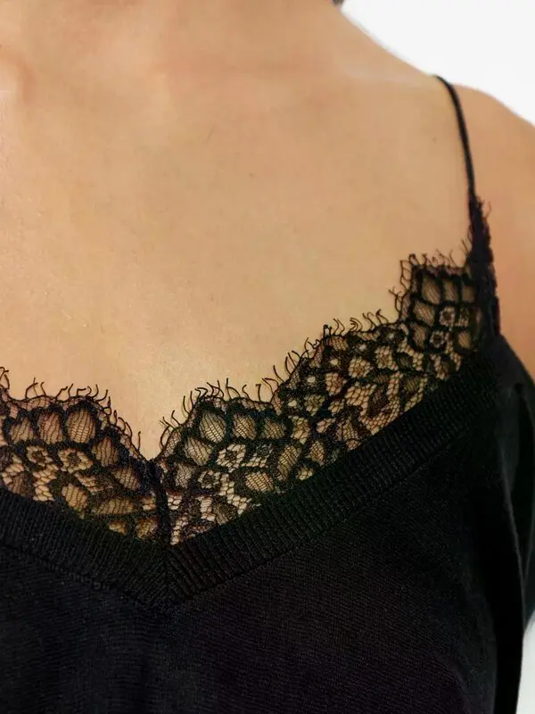 IRO PARIS Ivoire Lace-trim Cold-shoulder Sweater
