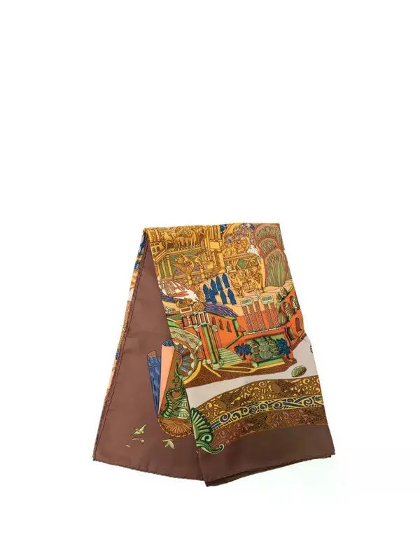 Hermès 20th Century L Atlantide Silk Scarf 90 Scarves - Brown