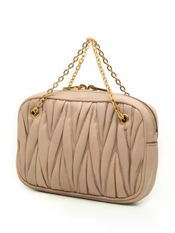Miu Miu 2010-2026 Matelasse Nappa Pouch With Chain Handbag