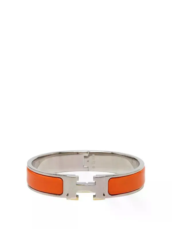 Hermès 1990-2026 Narrow Enamel Clic H Bracelet Pm Costume Bracelet - Orange
