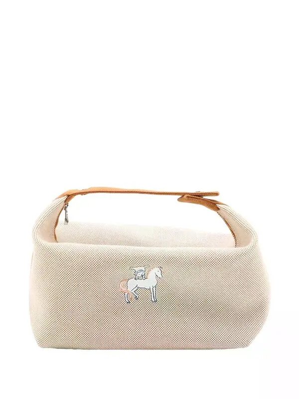 Hermès 2000-2026 Large Toile Bride A Brac Cabriole Case Vanity Bag - Neutrals