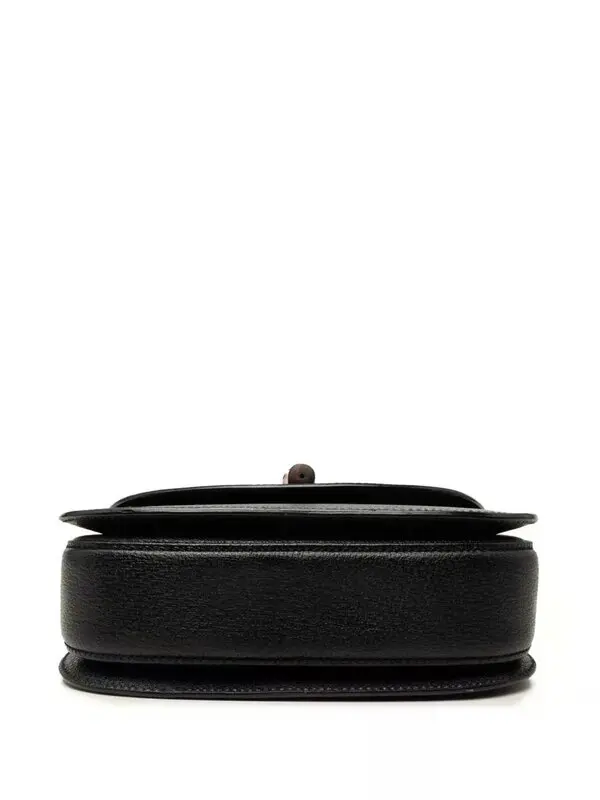 Gucci 20th Century Small Grained Calfskin Bamboo Night Satchel - Black