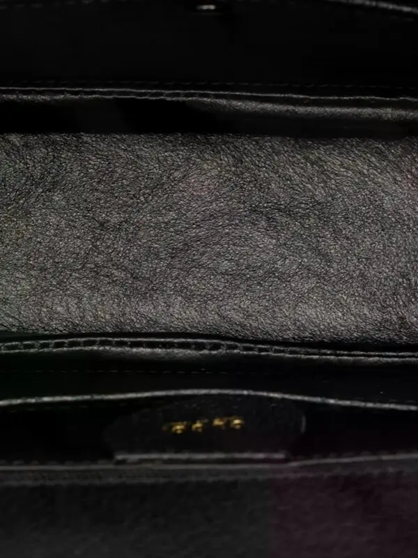Gucci 20th Century Small Grained Calfskin Bamboo Night Satchel - Black