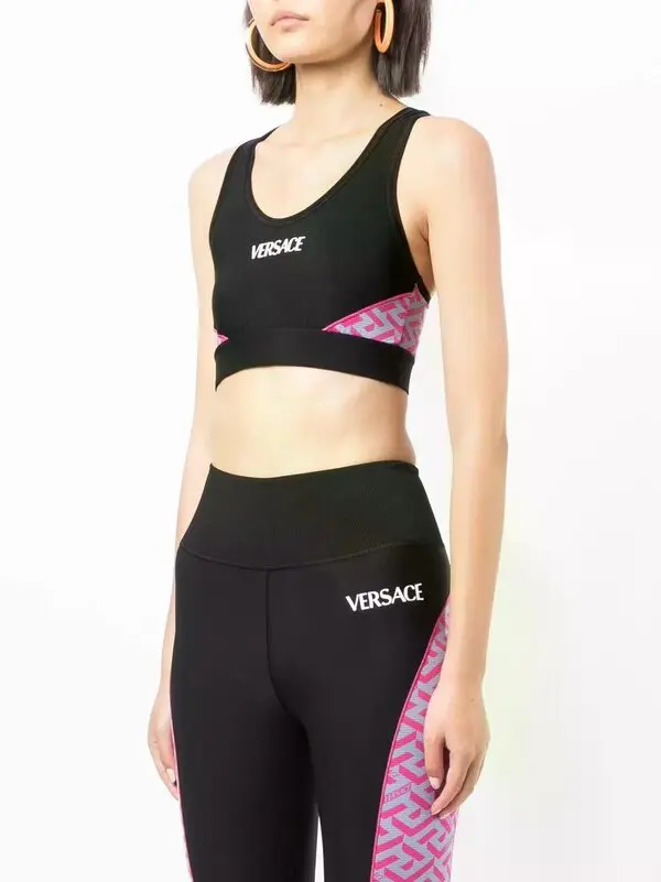 Versace La Greca Logo-print Bralette