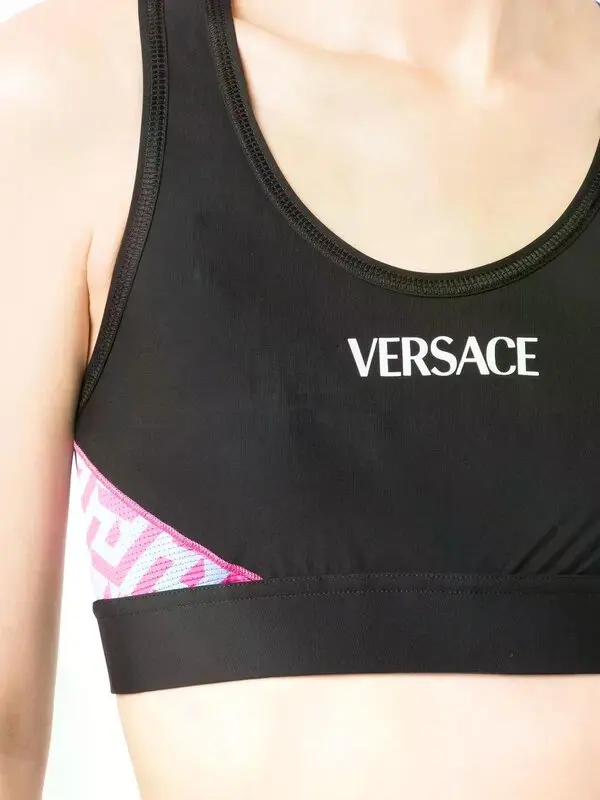 Versace La Greca Logo-print Bralette