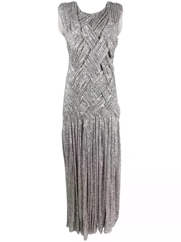 ATU BODY COUTURE Emotional Braided Maxi Dress - Silver