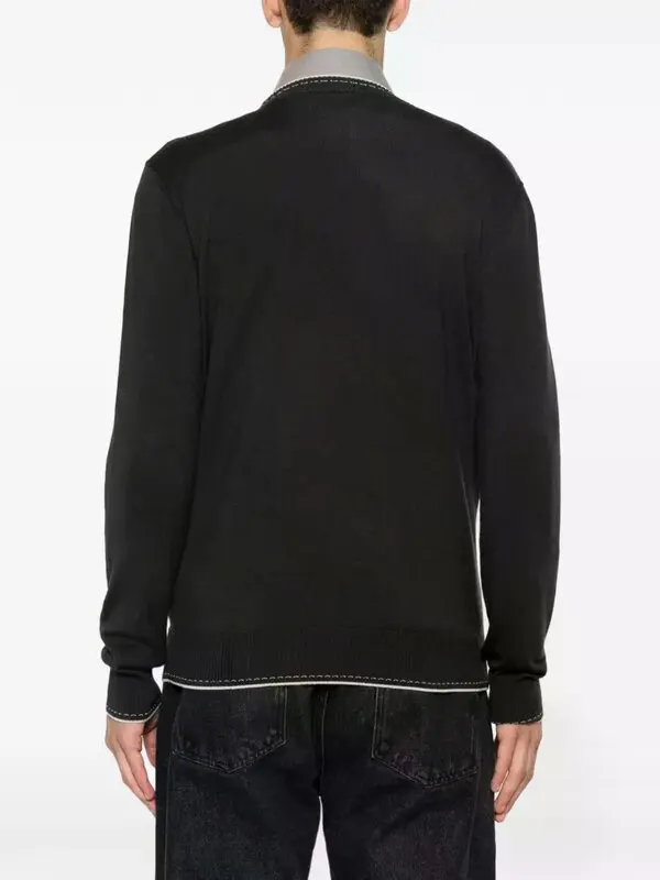 Eleventy Contrast-trim Wool Sweater